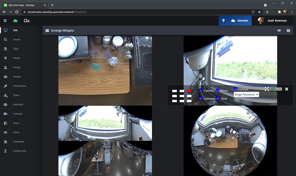 QxControl September 2021 Release: Fisheye Camera Dewarping